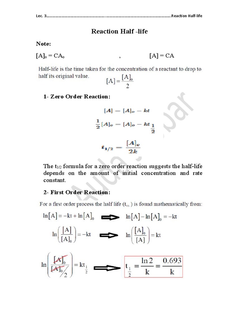 Reaction Half - Life: (A) Ca, (A) Ca | PDF | Hydrogen Peroxide ...