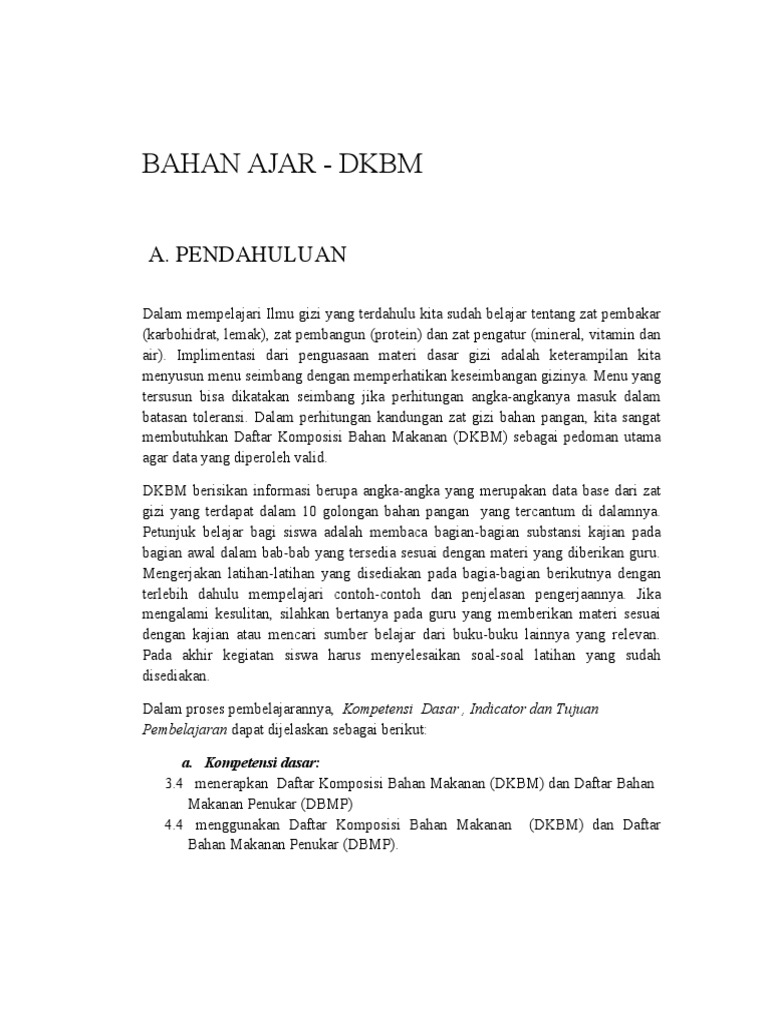 Bahan Ajar DKBM | PDF