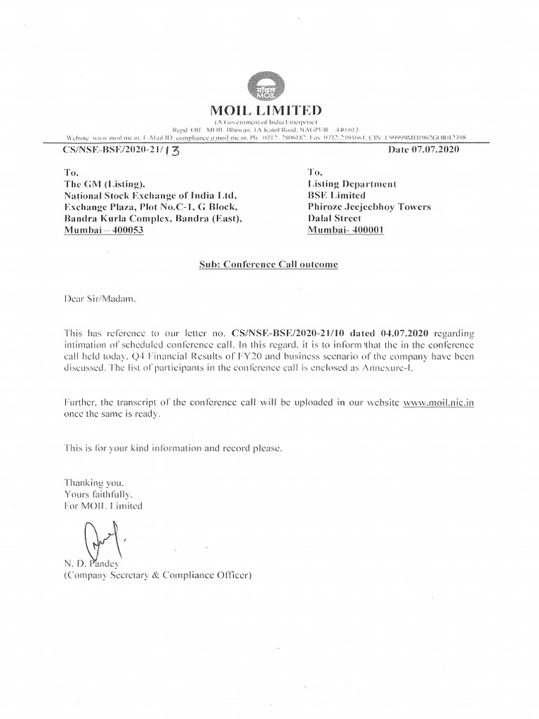 Concall Outcome PDF | PDF | Mutual Funds | Institutional Investors