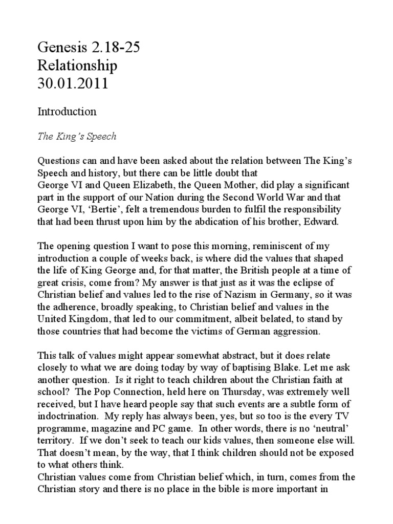 Genesis 2.18-25 | Christian Church | Genesis Creation Narrative