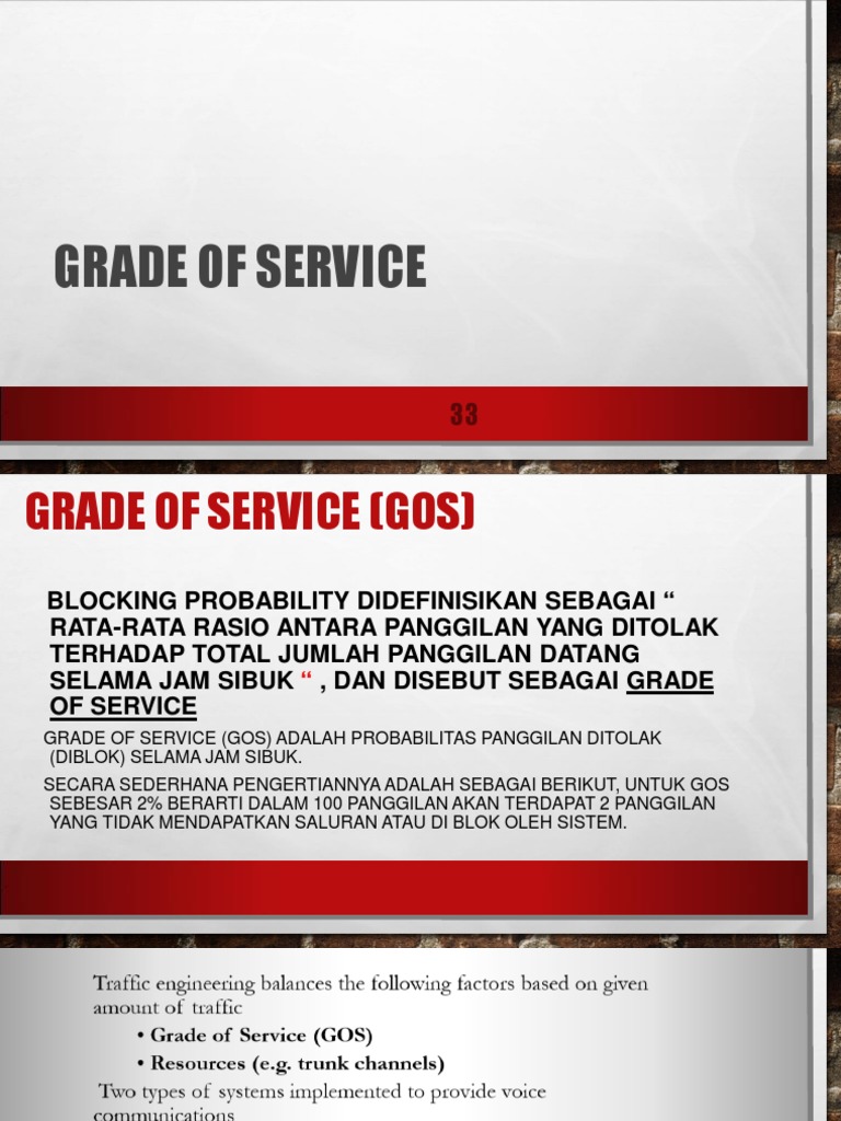 Definisi dan Contoh Grade of Service | PDF