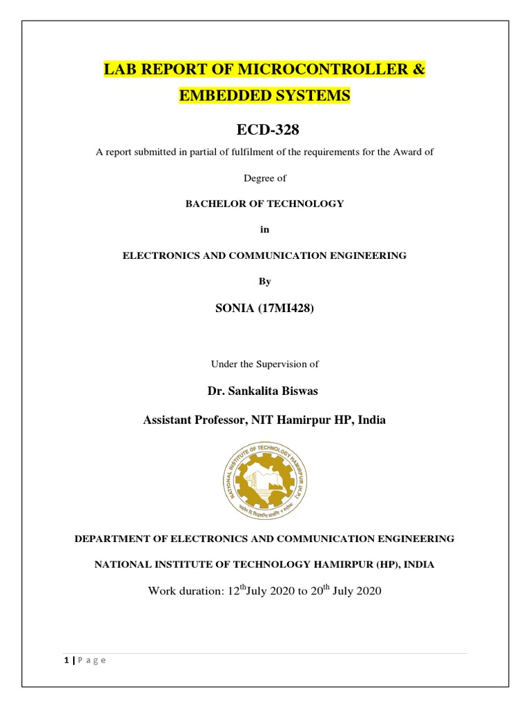 Lab Report of Microcontroller | PDF | Microcontroller | Embedded System