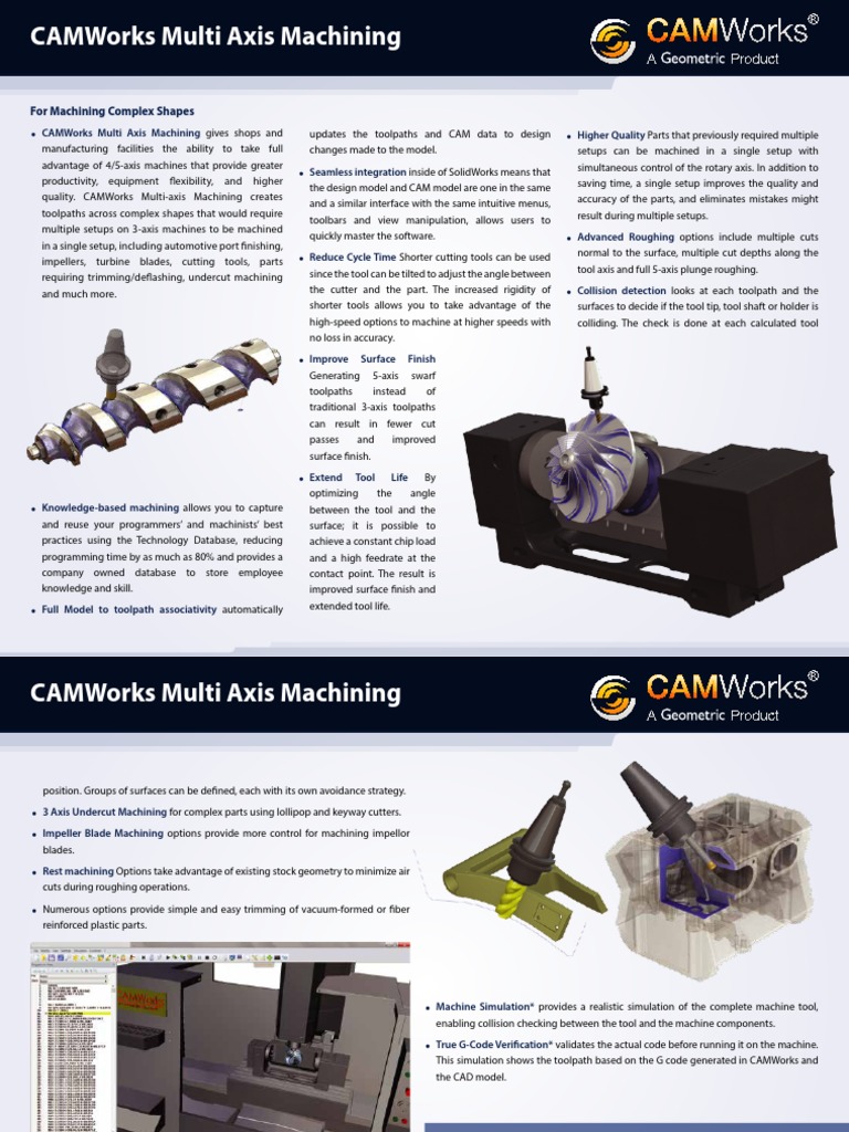 Camworks Multi Axis Machining: For Machining Complex Shapes | PDF ...
