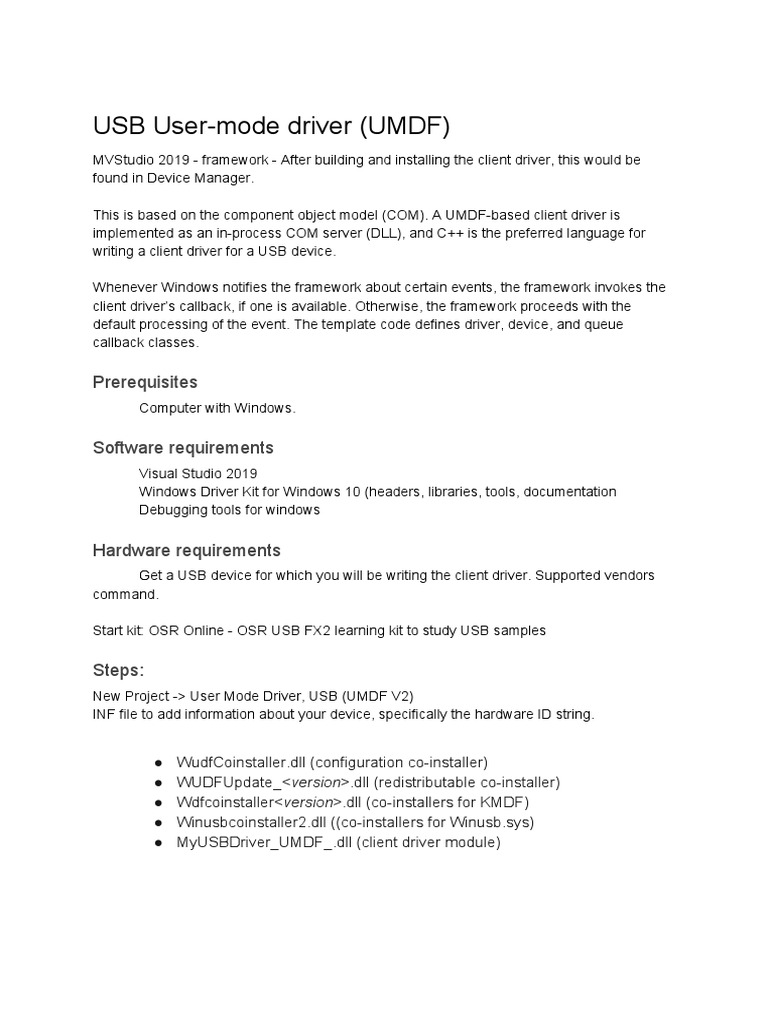 Windows USB Client | PDF