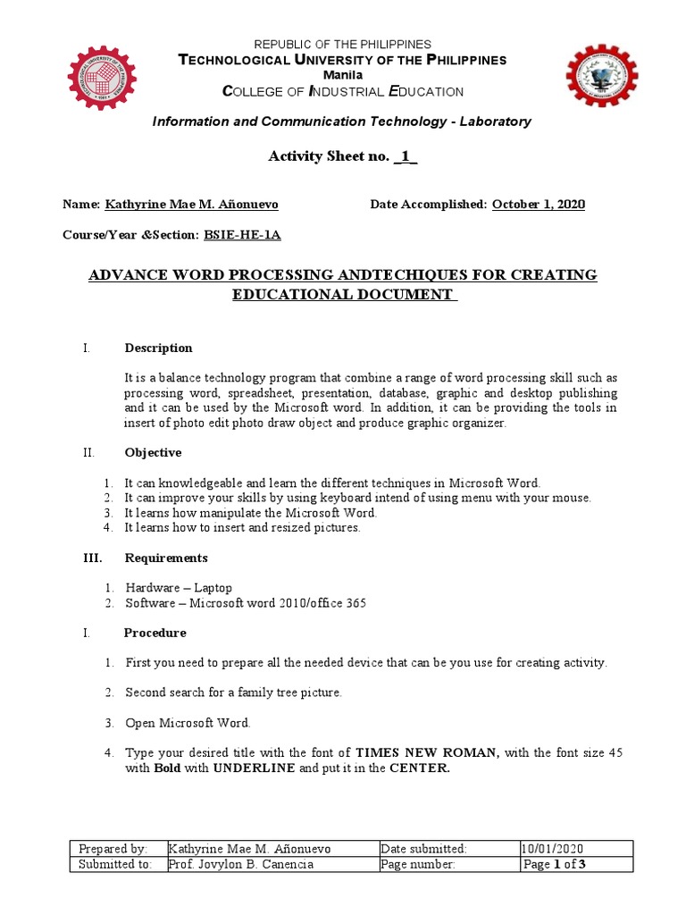 Family Tree - Activity Sheet | PDF | Microsoft Word | Word Processor