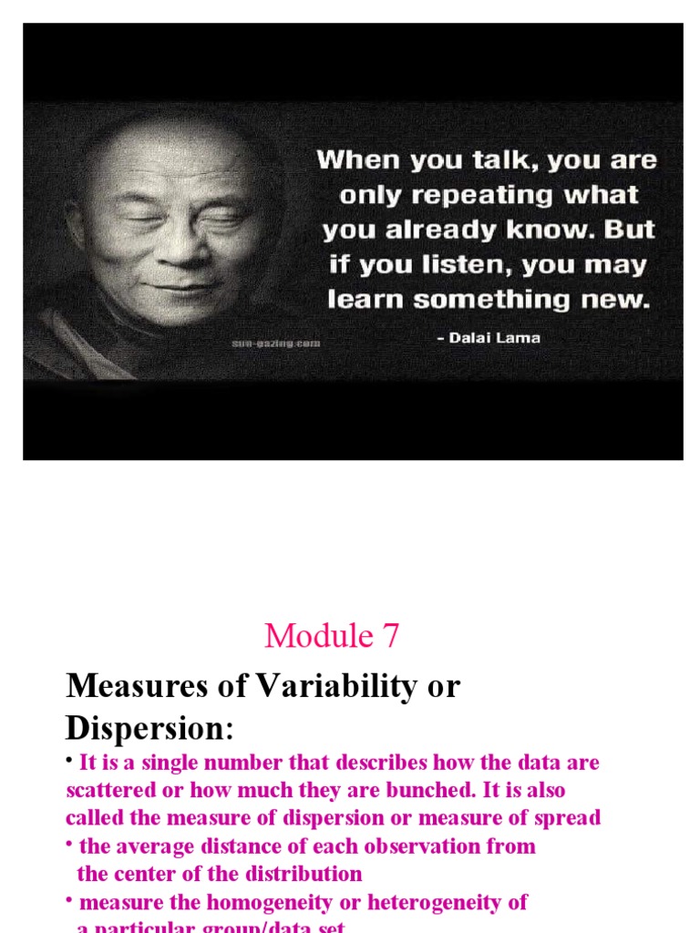 MODULE7 Measures of Variability | PDF | Coefficient Of Variation ...