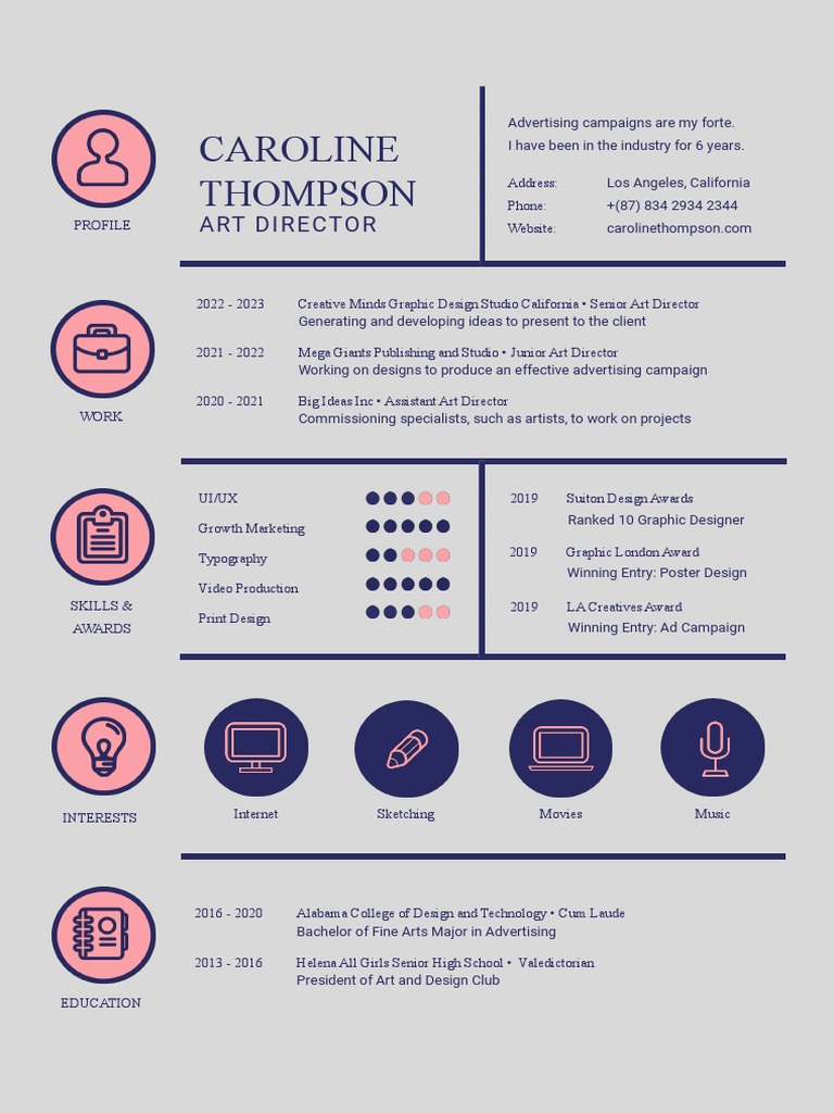 Icons Infographic Resume | PDF