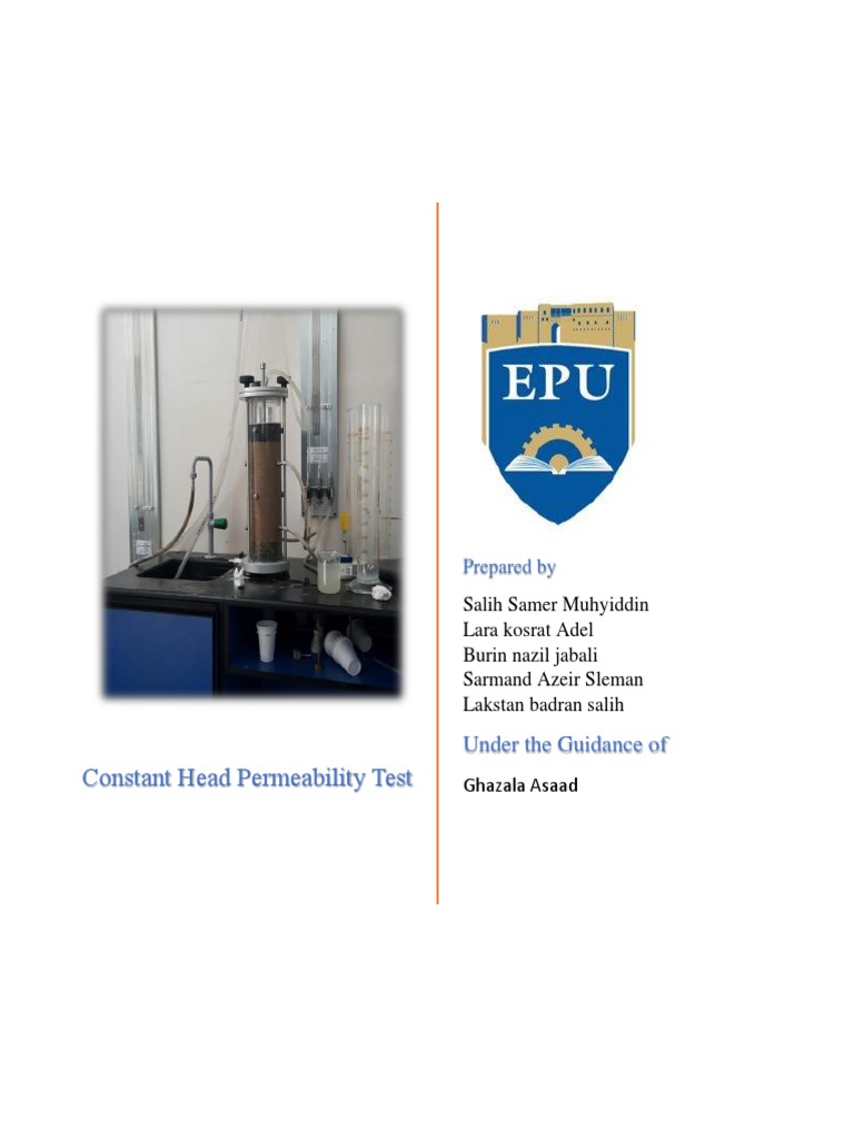 Constant Head Permeability Test Guide | PDF | Soil | Nature