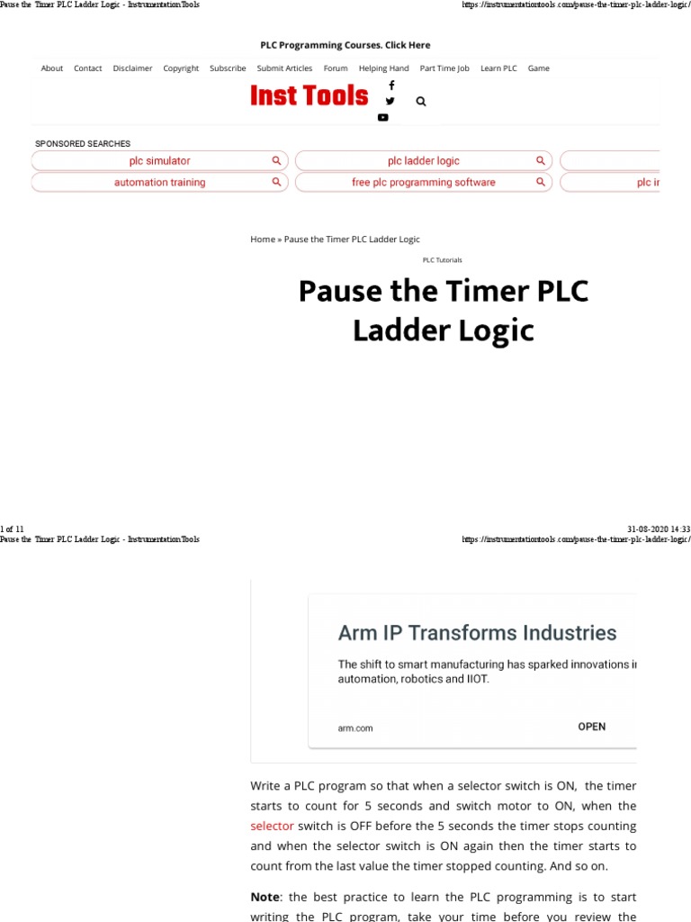 PLC Programming Courses. Click Here | PDF | Timer | Programmable Logic Controller