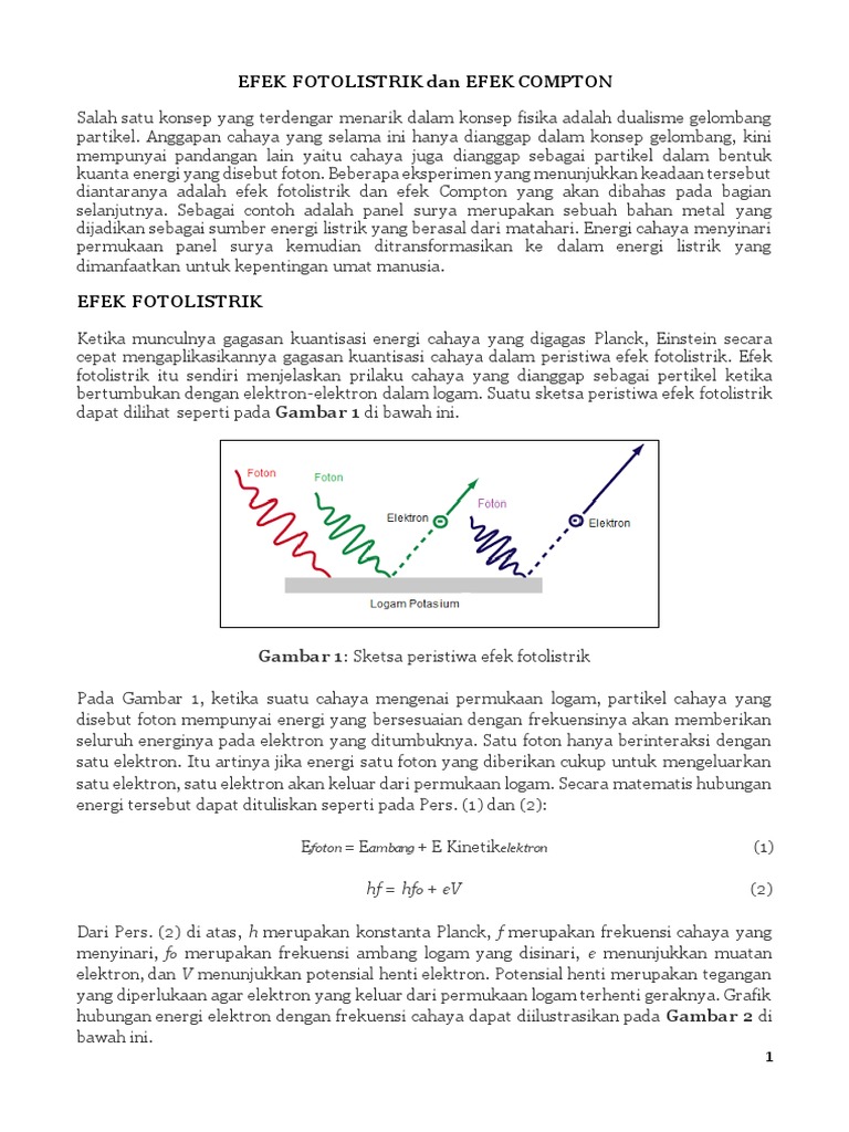 Efek Fotolistrik Dan Efek Compton | PDF | Teknologi & Rekayasa