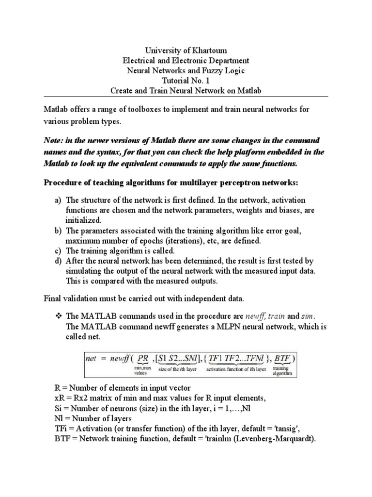 Neural Network Tutorial 1 | PDF | Artificial Neural Network | Matlab