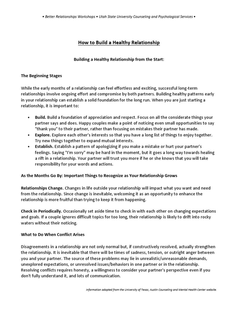 How To Build A Healthly Relationship | PDF | Conflict Resolution | Anger