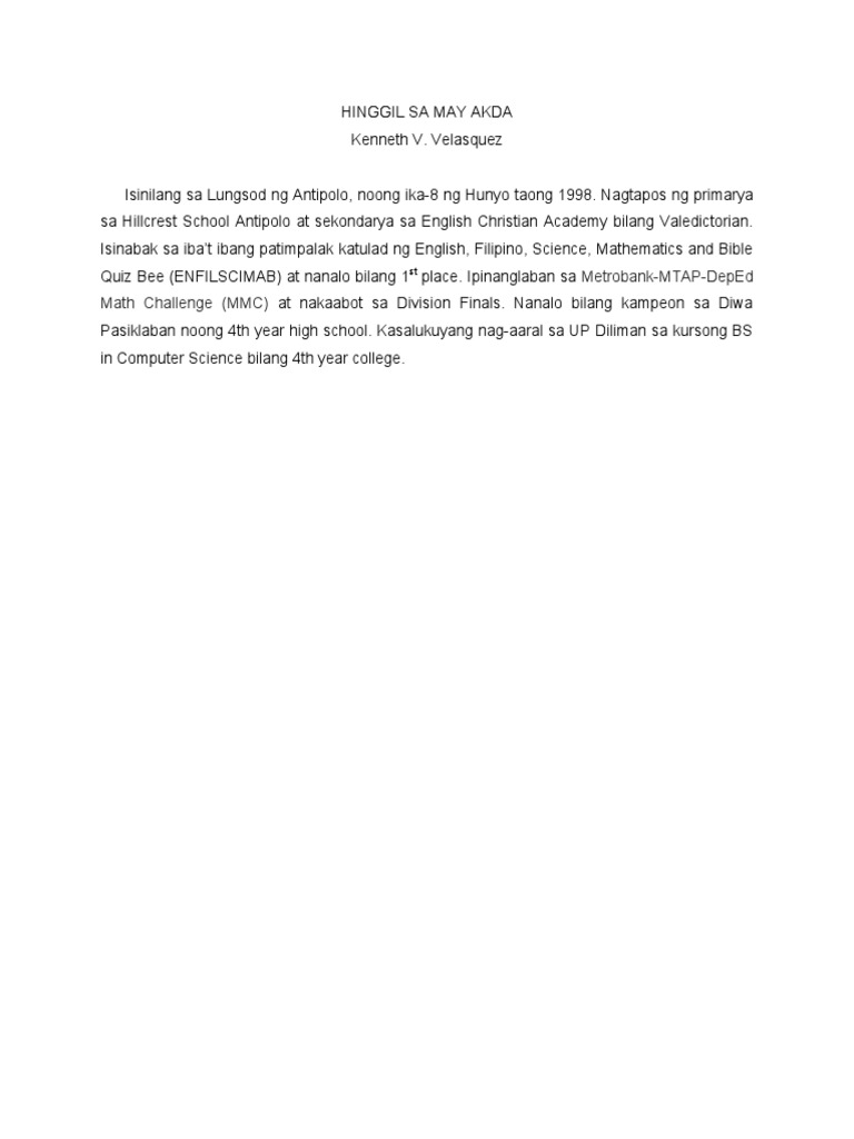 Filipino Task - Bionote | PDF