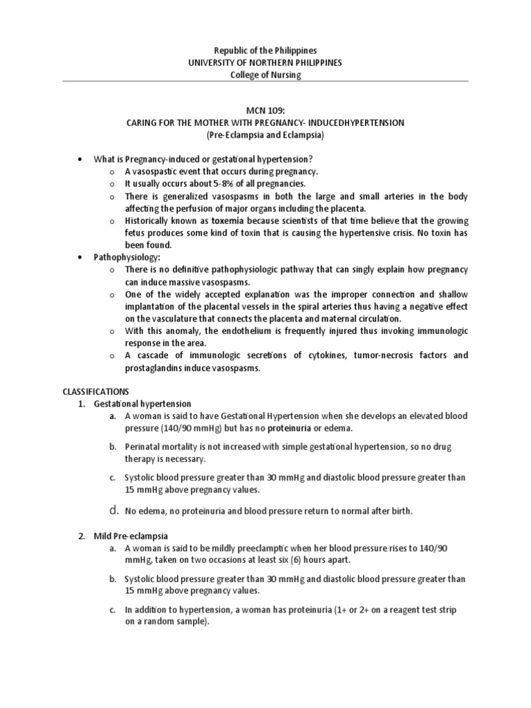 PIH | PDF | Hypertension | Blood Pressure