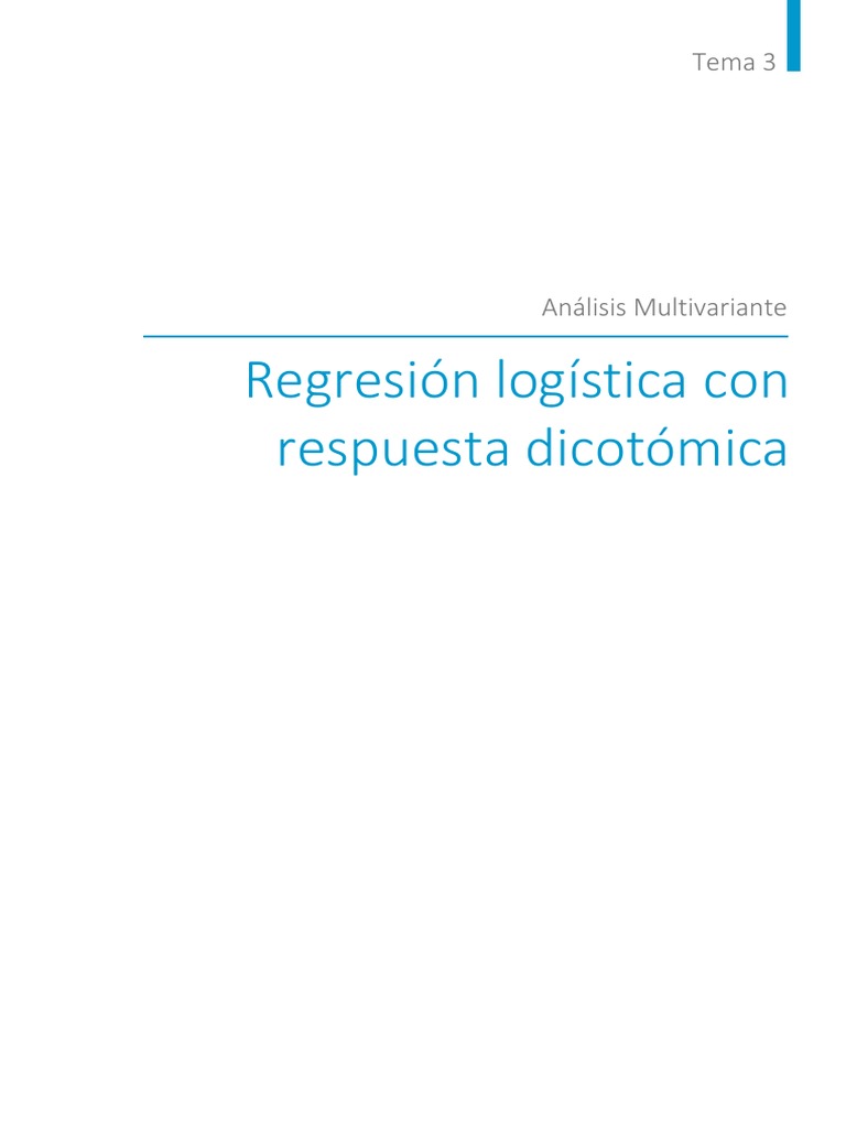 Tema3 PDF | PDF | Regresión logística | Análisis de regresión
