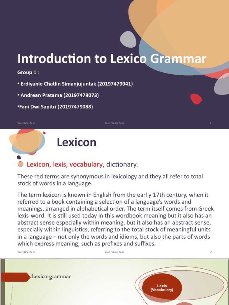 GROUP 1 Adv Grammar Lexicon | PDF