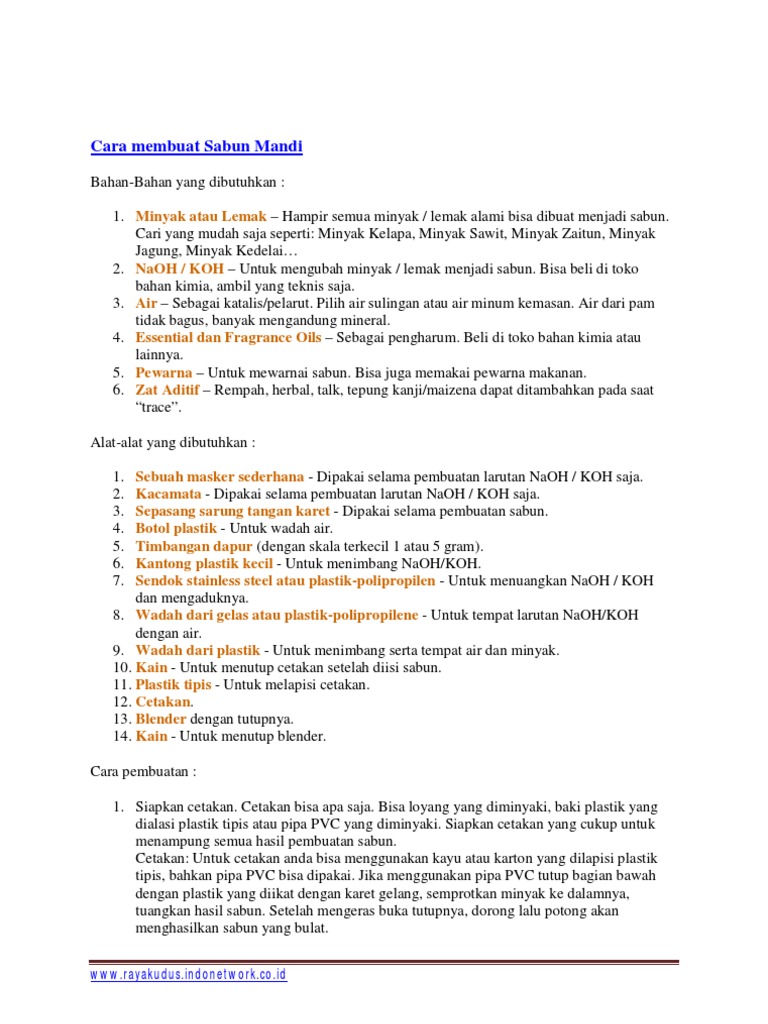 Cara Membuat Sabun Mandi | PDF