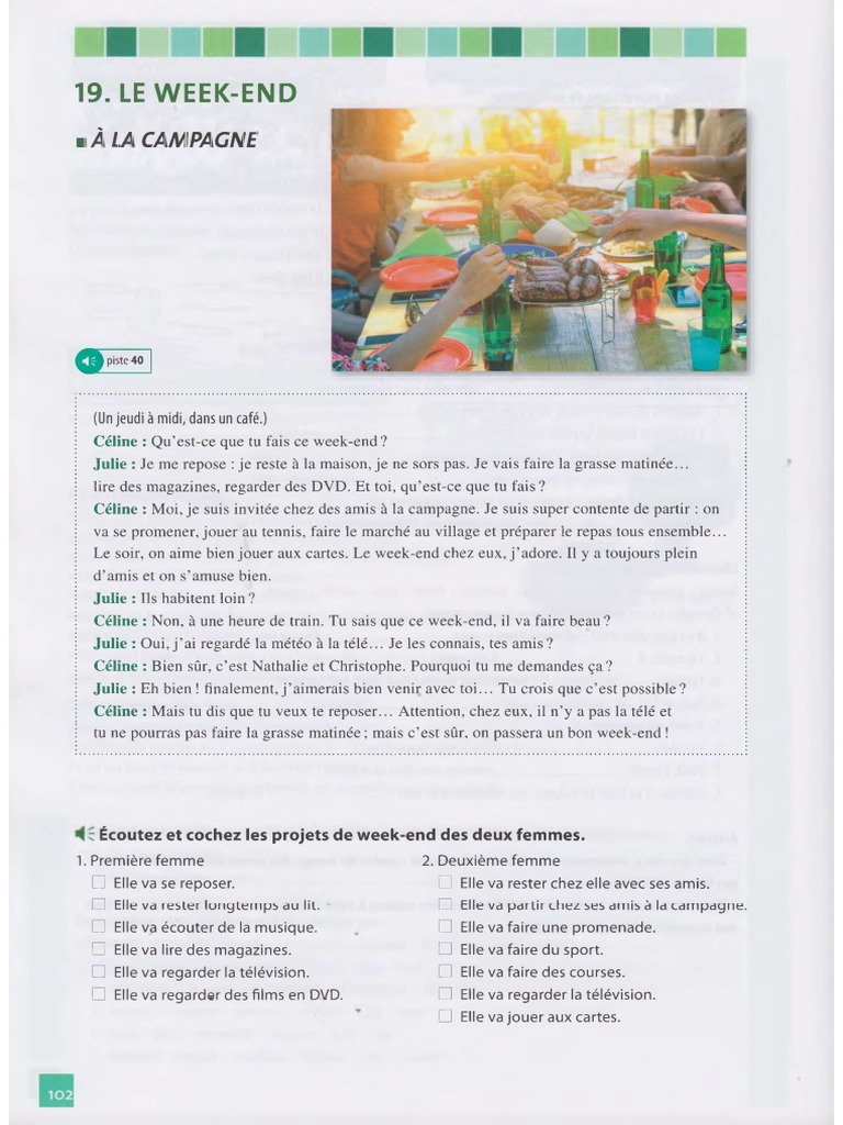 Le Weekend - Vocabulaire PDF | PDF