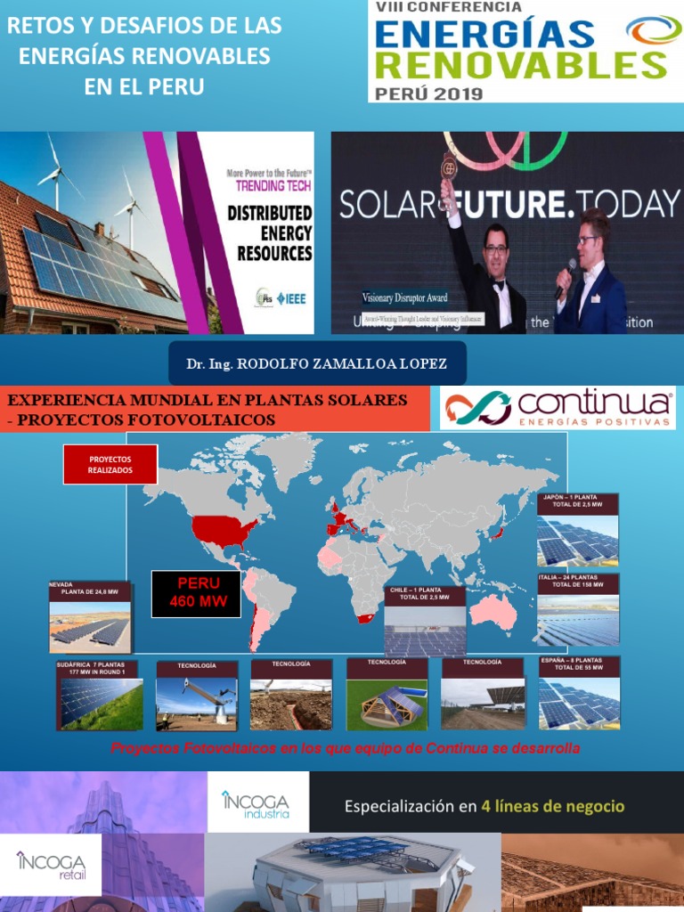 Rodolfo Zamalloa, Gerente de Energía - CONTINUA ENERGIAS POSITIVAS | PDF | Energía renovable ...
