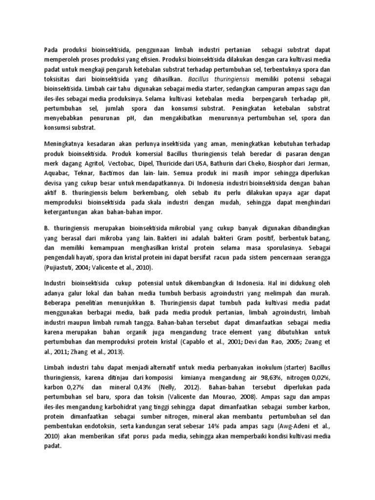 Pada Produksi Bioinsektisida | PDF