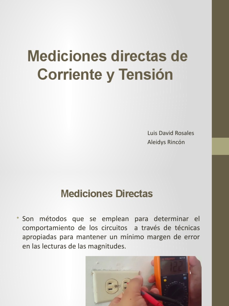 Mediciones Directas de Corriente y Tensión Diapositivas | PDF | voltaje ...