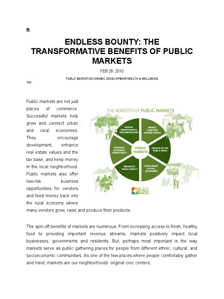 B. Endless Bounty The Transformative Benefits of Public Markets | PDF