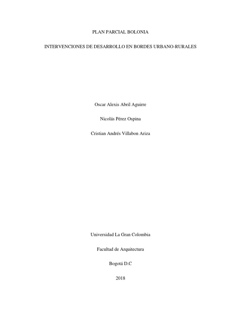Plan Parcial Bolonia PDF | PDF | Ecología | Ecosistema