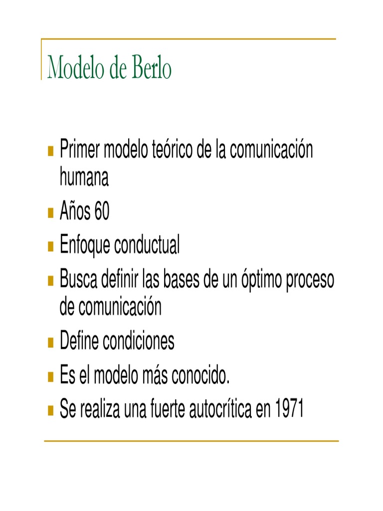 Modelo de Berlo | PDF | Evaluación neuropsicológica | Comunicación