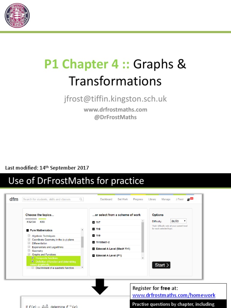 P1 Chp4 GraphsAndTransformations PDF | PDF | Quadratic Equation | Equations