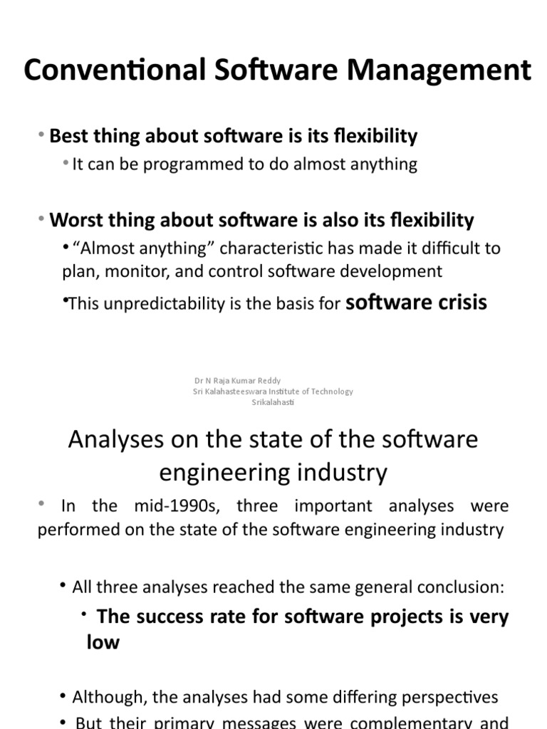 Conventional Software Management: Best Thing About Software Is Its Flexibility | Systems Theory ...