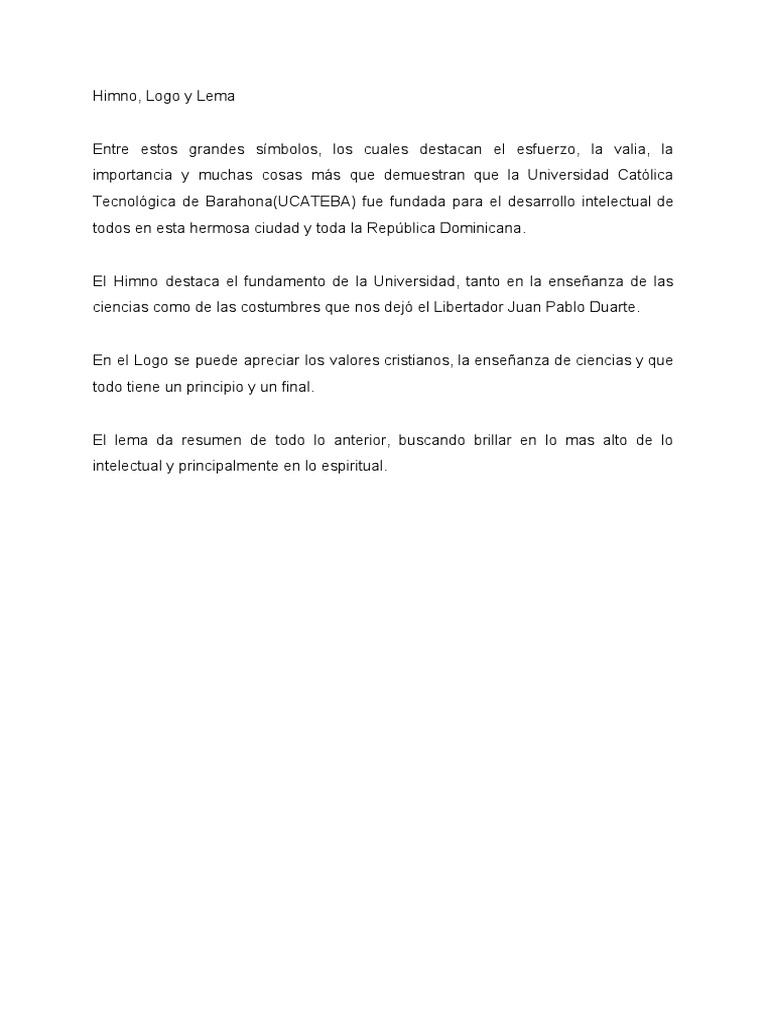 Himno, Logo y Lema PDF | PDF