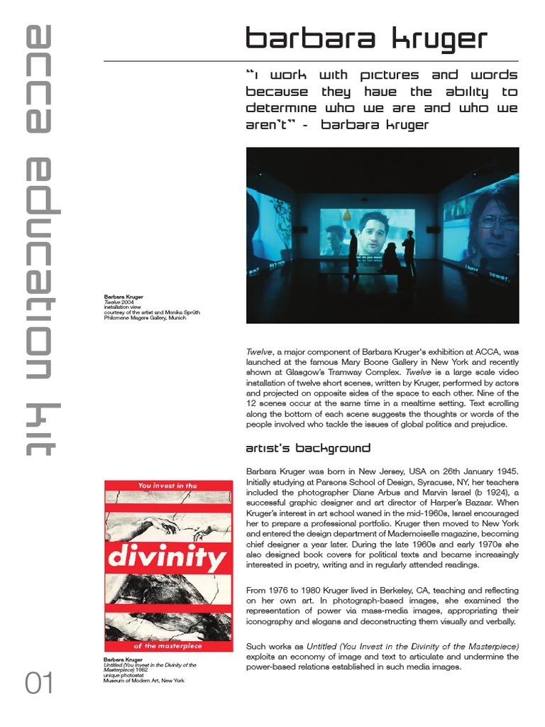 Barbara Kruger: "I Work With | Download Free PDF | Paintings