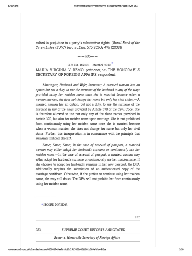 Remo Vs SDFA PDF | PDF | Annulment | Marriage