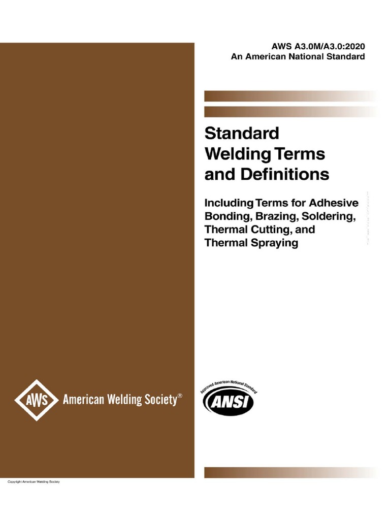 AWS A3.0-2020 Standard Welding Terms and Definitions | PDF