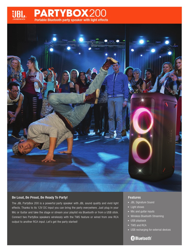 Portable Bluetooth Party Speaker With Light Effects | PDF | Usb | Bluetooth