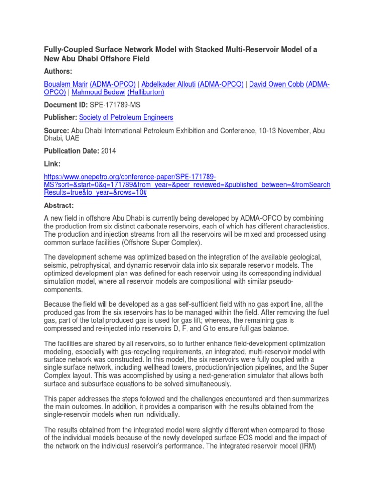 Fully Coupled Surface Network Model With Stacked Multi Reservoir Model ...
