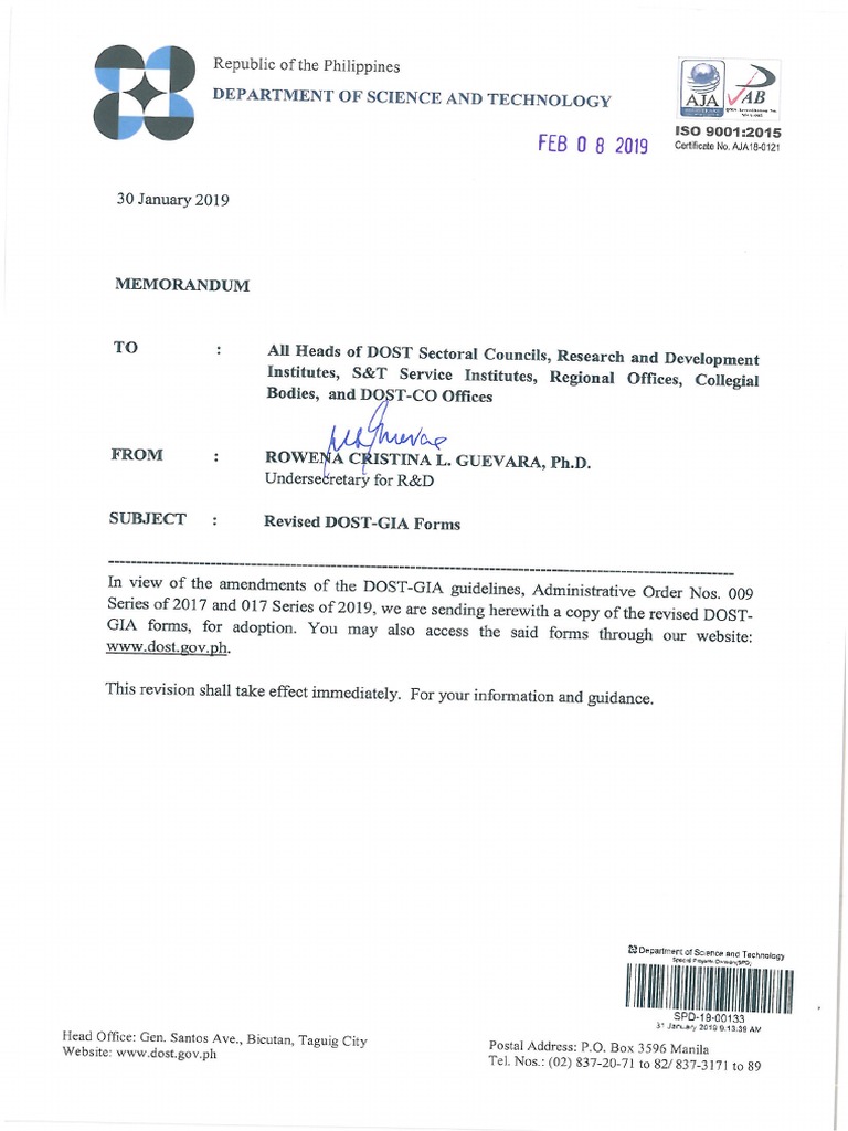 Revised 2019 DOST-GIA Forms PDF | PDF