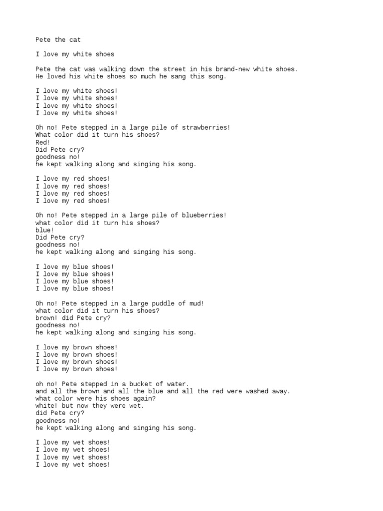 I Love My White Shoes | PDF