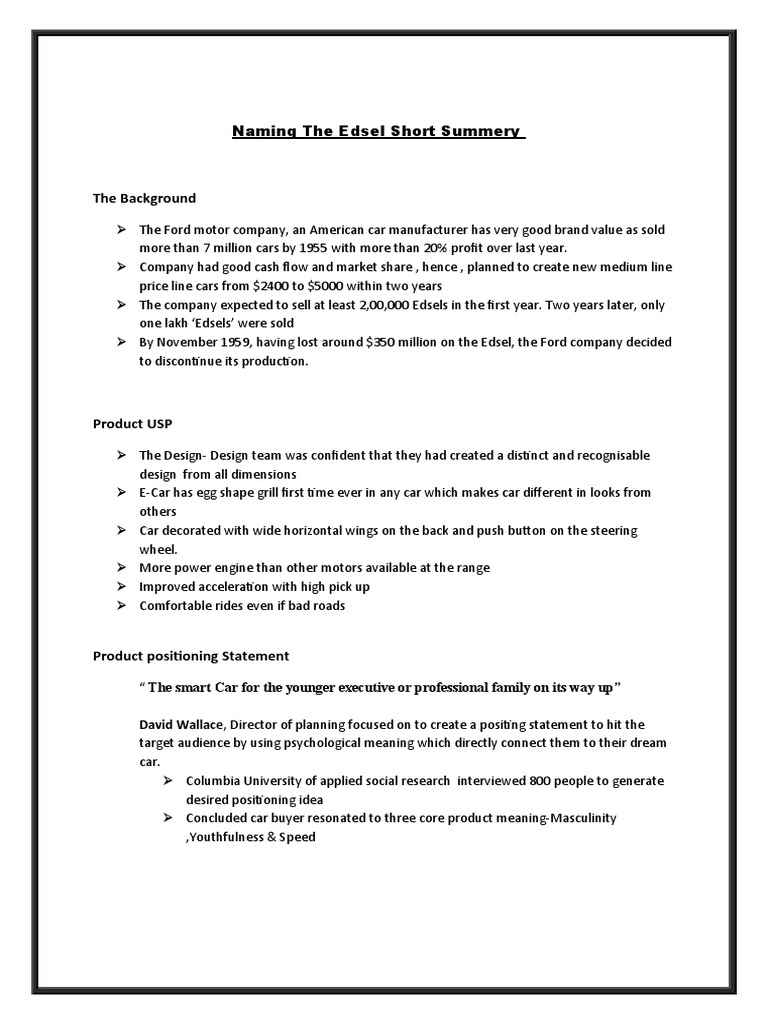 The Failure of the Edsel: How Unrealistic Expectations and an ...