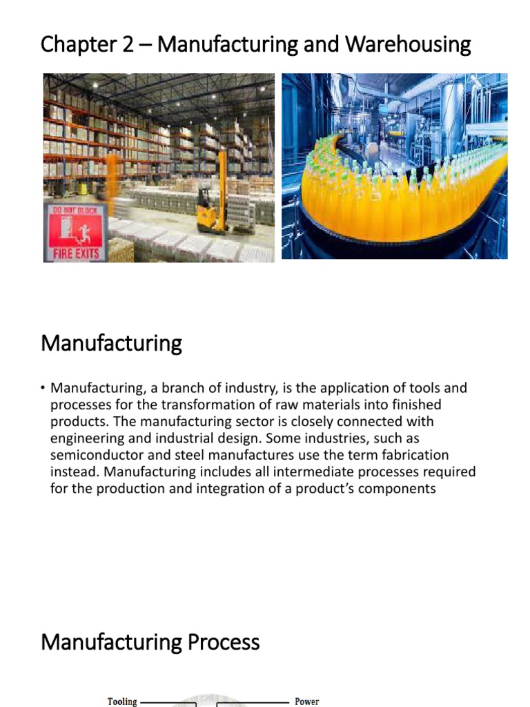 SYBBA-IB SCM Chapter 2 - Manufacturing and Warehousing | PDF
