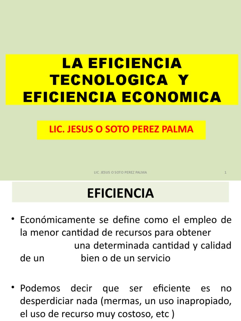 Eficiencia Tecnologica y Eficiencia Economica | PDF | Factores de ...