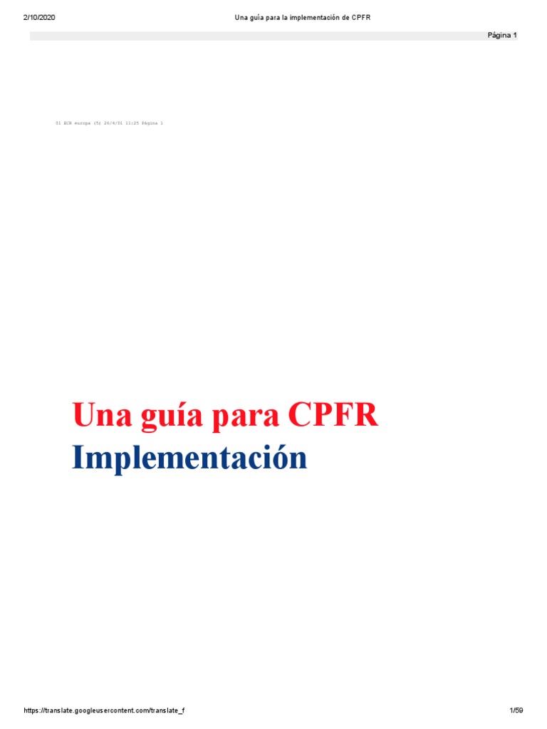 Una guía para la implementación de CPFR | PDF | Economias | Business