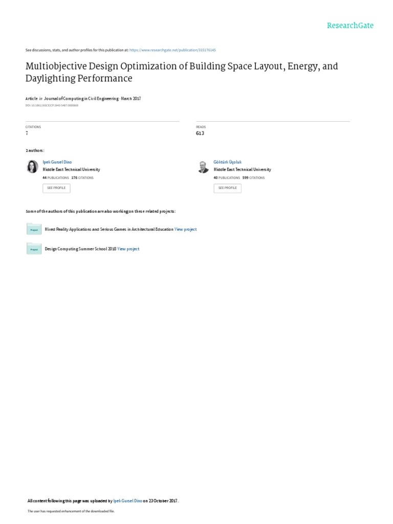 Multiobjective Design Optimization Of Building Spa Pdf Genetic Algorithm Mathematical