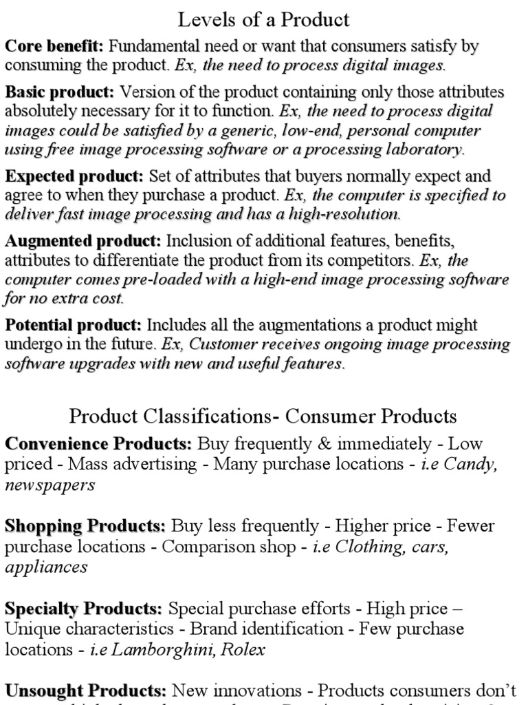 Understanding Product Levels and Strategies | PDF | Pricing | Product ...