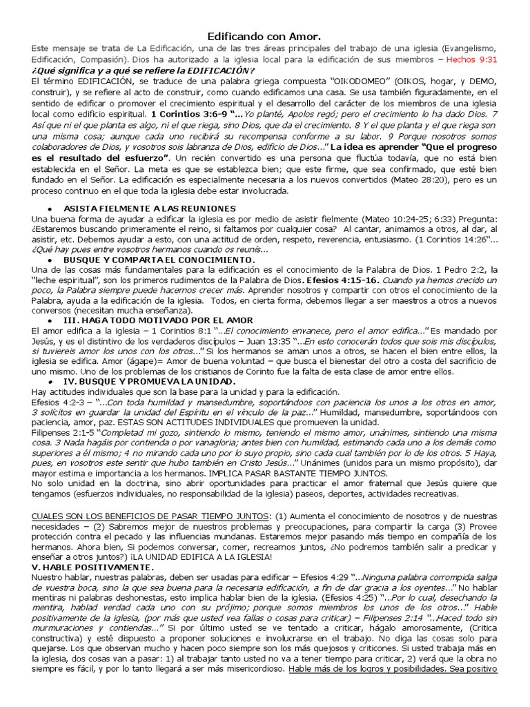 Edificando Con Amor | PDF | Primera epístola a los corintios | Amor