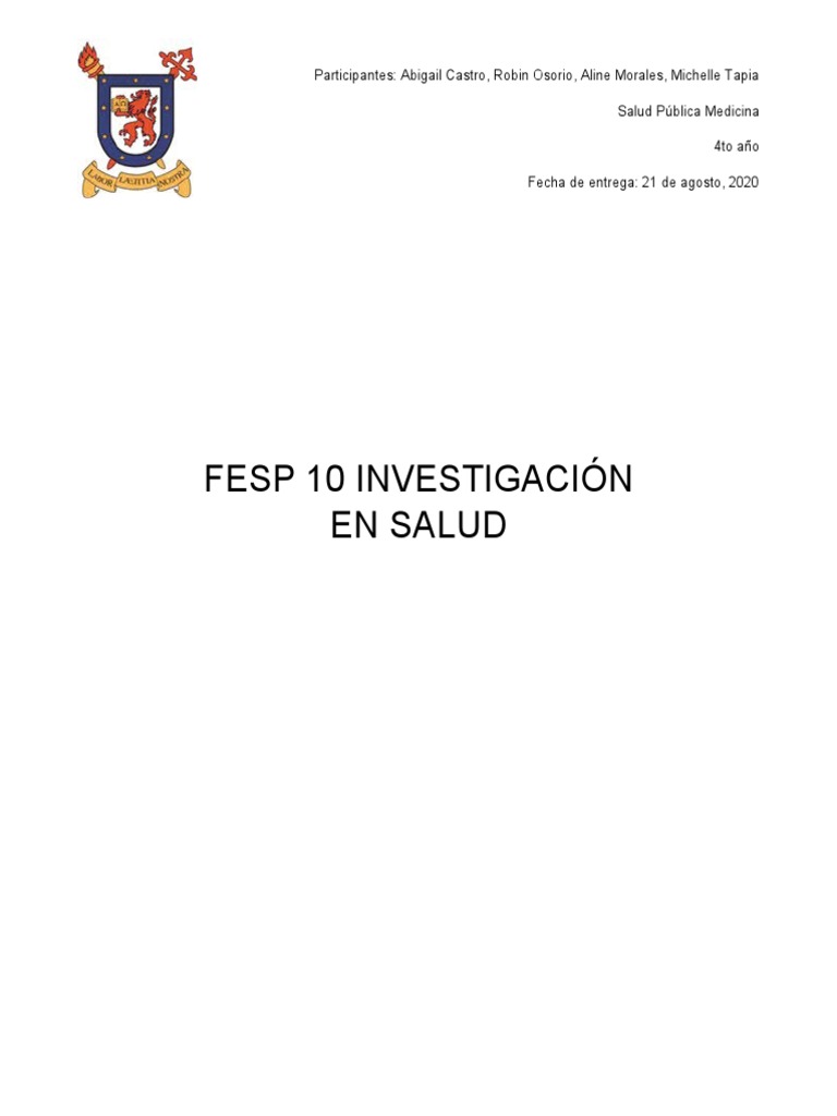 Fesp 10 | PDF | Organización Panamericana de la Salud | Salud pública