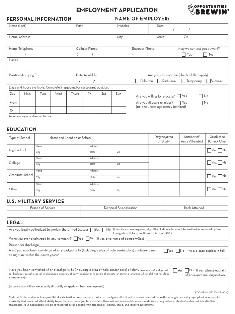 Basic Job Application Form | PDF | Plea | Justice