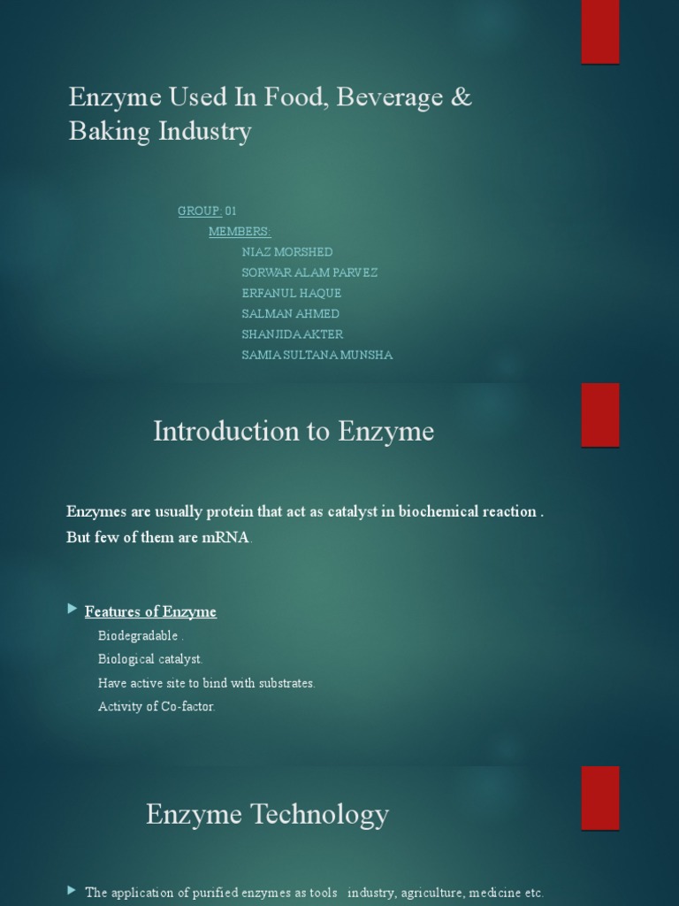 Enzyme Used in Food Beverage Baking | PDF | Enzyme | Drink