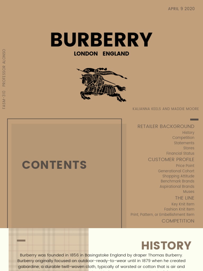 Burberry Brand History and Overview | PDF | Fashion | Clothing