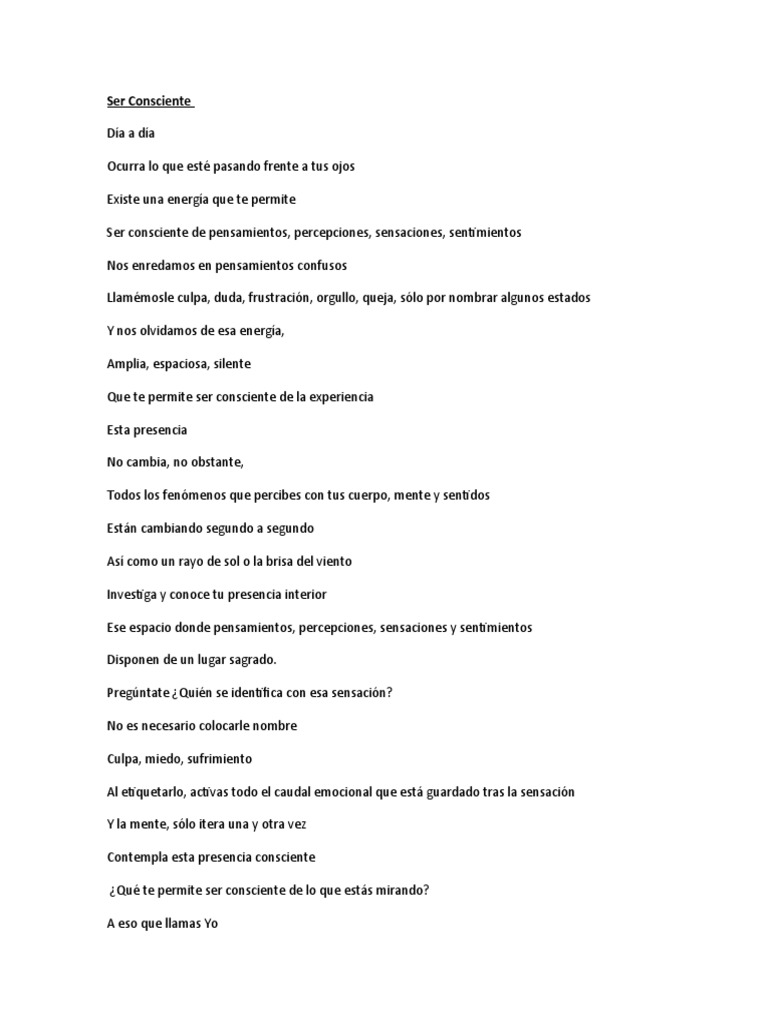 Ser Consciente | PDF | Filosofía | Relaciones personales, crianza y ...